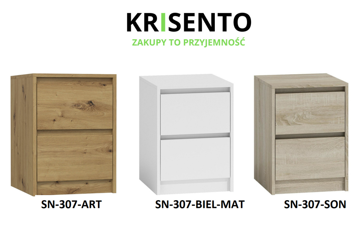 Szafka nocna z szufladami dąb sonoma SN-307-SON | Krisento